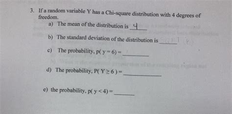 Solved If A Random Variable Y Has A Chi Square Chegg