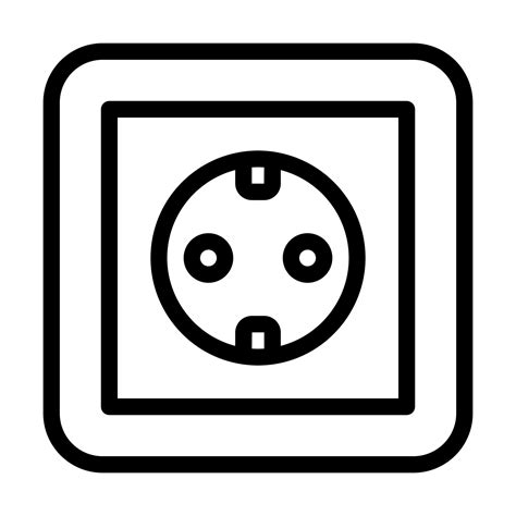 European Socket Line Icon Vector Illustration 8344022 Vector Art At