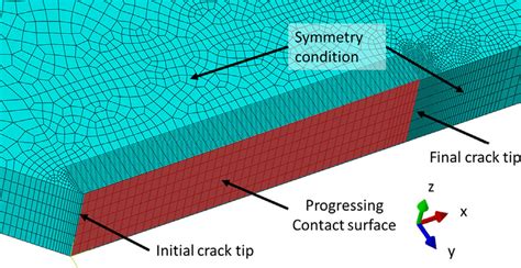 Model Discretization Detail Of The Mesh Refinement Along The Crack