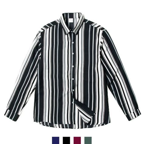 Golfia 찰랑 스트라이프 루즈핏 남자 카라셔츠 긴팔 캐주얼 핫트랙스