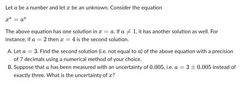 Solved Let A Be A Number And Let X Be An Unknown Consider Chegg Com