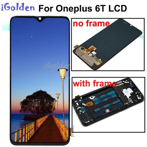 Oneplus 6T LCD With Frame Display Screen Touch Panel Assembly Original One Plus 6T LCD Display