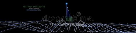 Abstract Background Color Graph From Points In Wavy Grid Data With
