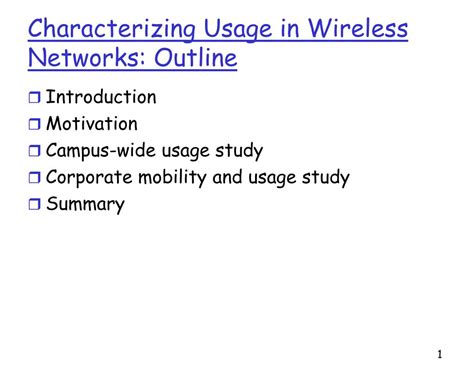 ppt characterizing usage in wireless networks outline powerpoint