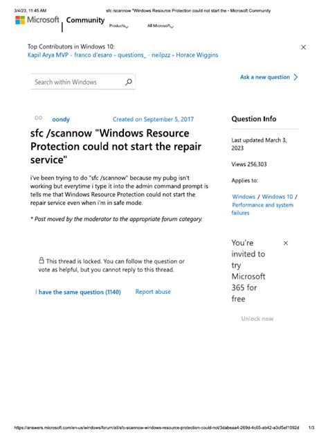 Sfc Scannow Windows Resource Protection Could Not Start The Repair