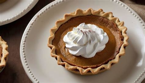 Premium Photo Small Pumpkin Pie Topped With Whipped Cream And Cinnamon