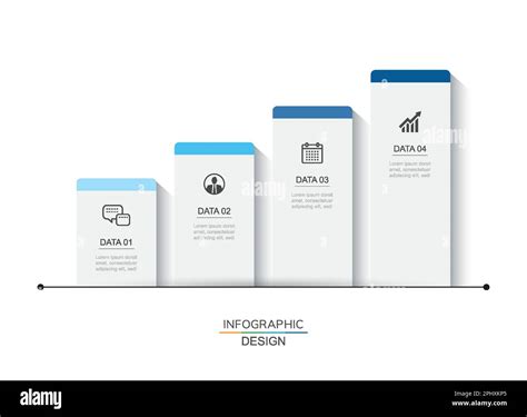 4 Data Infographics Tab Paper Index Template Vector Illustration