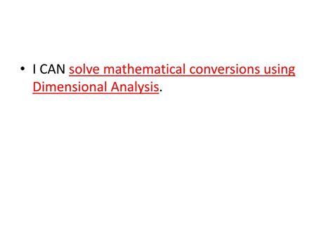 PPT Dimensional Analysis PowerPoint Presentation Free Download ID