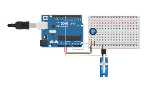 Circuit Design Servomotor Tinkercad
