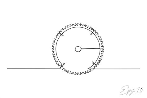 Premium Vector Continuous Line Art Drawing Of Saw Blade