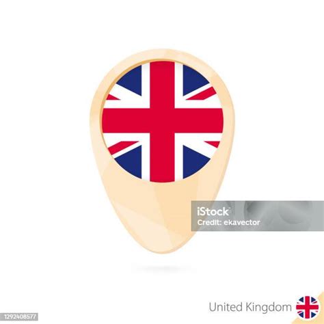 영국의 국기와 매핑 포인터 주황색 추상지도 아이콘입니다 0명에 대한 스톡 벡터 아트 및 기타 이미지 0명 기 디자인