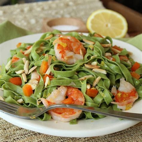 Pasta With Shrimp And Toasted Almonds Al Dente