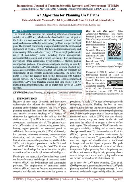 A Algorithm For Planning Uav Paths Pdf Unmanned Aerial Vehicle Computer Science