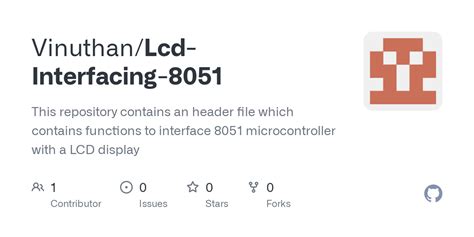 Github Vinuthanlcd Interfacing 8051 This Repository Contains An