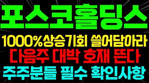 포스코홀딩스주가 다음주 10연속 상한가 기회온다 무조건 쓸어담으세요 주주분들 필수 확인사항 200 상승전 마지막 매수