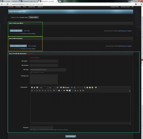Guide WIP How To Upload Mods To This Site S Download Section General Discussion LoversLab