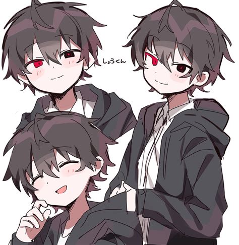 Safebooru 1boy Ahoge Black Eyes Black Hair Black Jacket Blush Closed