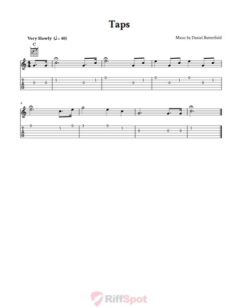 Taps Easy Guitar Sheet Music And Tab With Chords