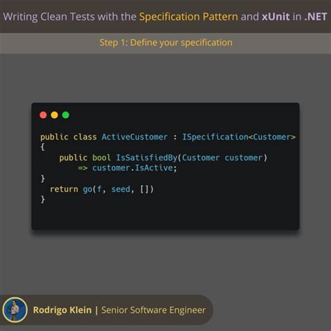 Dotnet Xunit Csharp Specificationpattern Softwaretesting Tdd Ddd Rodrigo Klein