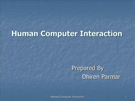PPT Human Computer Interaction PowerPoint Presentation Free Download ID 630191