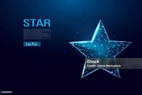 와이어 프레임 스타 낮은 폴리 스타일 성공 기호 개념을 승리 진한 파란색 배경에 추상 현대 3d 벡터 그림 0명에 대한 스톡