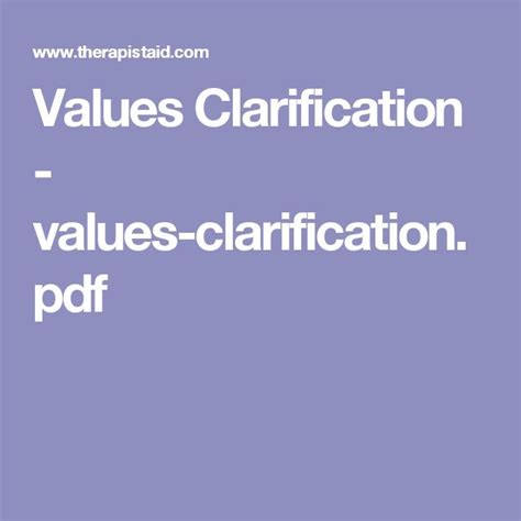 Values Clarification Values Clarification Pdf Recreation Therapy Ioi Counseling