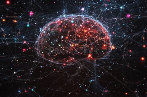 Vibrant Digital Brain With Complex Neural Connections Neural Network