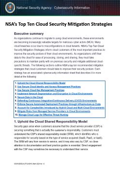NSAs Top Ten Cloud Security Mitigation Strategies SITIC