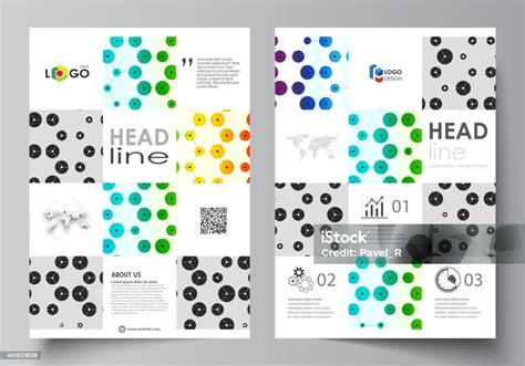 안내 책자 전단지 연례 보고서에 대 한 비즈니스 서식 파일이 표지 템플릿 A4 크기에 추상 벡터 레이아웃 화학 패턴 6 각형