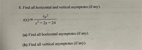 Solved Find All Horizontal And Vertical Asymptotes If