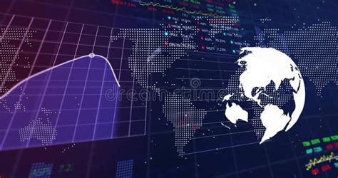 On Startup Map Forming Globe Rotating Chart Drawing Labels Updating Visualizing Market