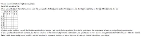 Solved Please Consider The Following Two Sequences Babcab