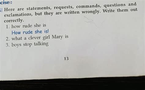 Cise Here Are Statements Requests Commands Questions And Exclamation