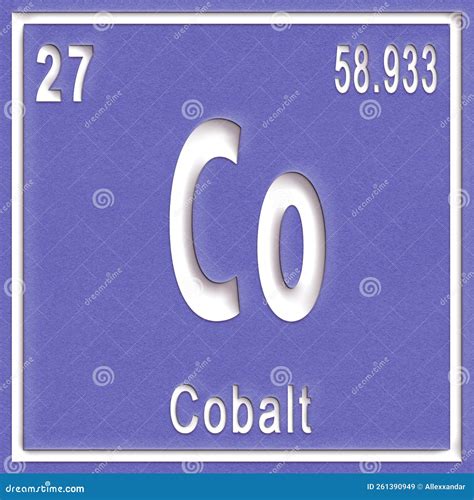 Cobalt Chemical Element Atom Cobalt Symbol Periodic Table Cartoon Vector