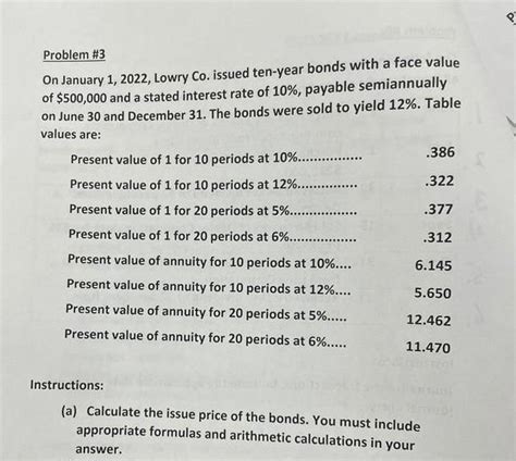 Solved Instructions A Calculate The Issue Price Of The Chegg Com