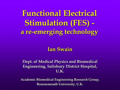 Ppt Functional Electrical Stimulation Fes A Re Emerging