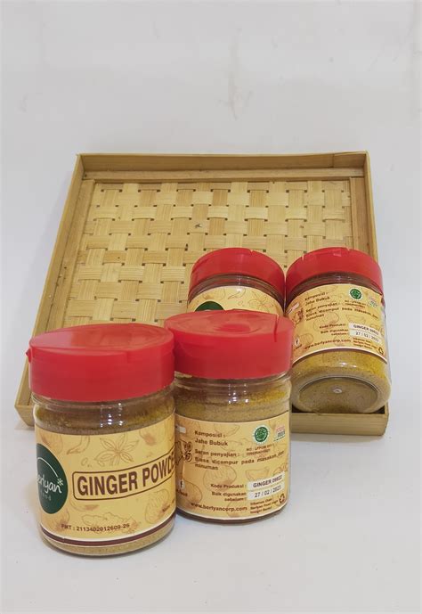 Ginger Powder Atau Jahe Bubuk Murni Kemasan Botol 40 Gram Berlyan Food Supplier Food And Beverage
