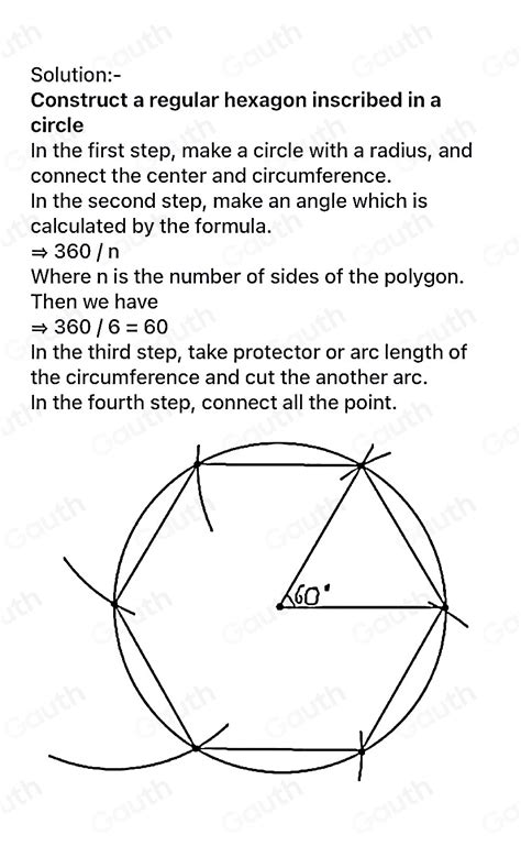 Solved Constructing A Regular Hexagon Inscribed In A Circle Question 1