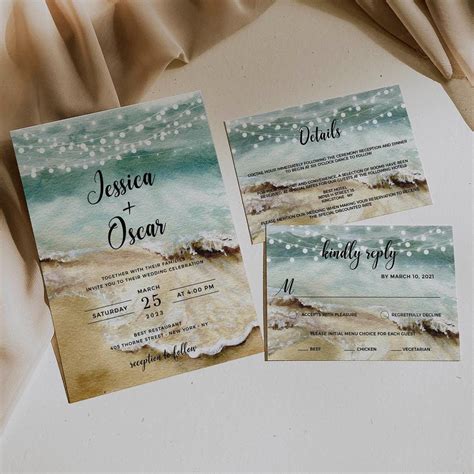 Unique Beach Chair Wedding Invitations