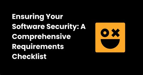 Software Security Requirements Checklist Checklist Gg