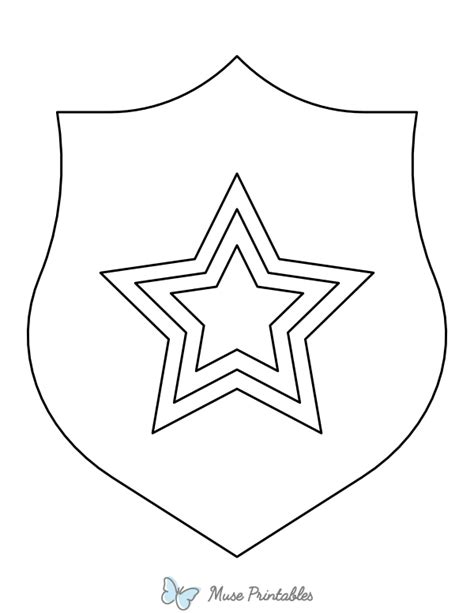 Printable Police Badge With Star Coloring Page