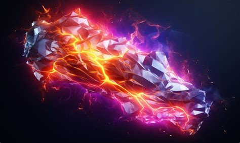 premium photo lightning strike colored 3d rendering element