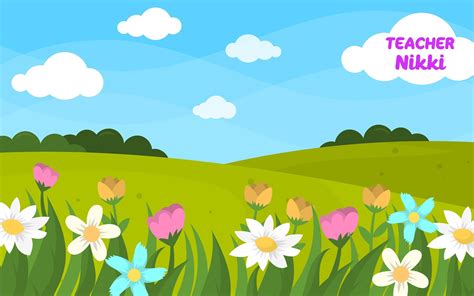 Personalized Spring Classroom Background Esl Online Teaching Etsy