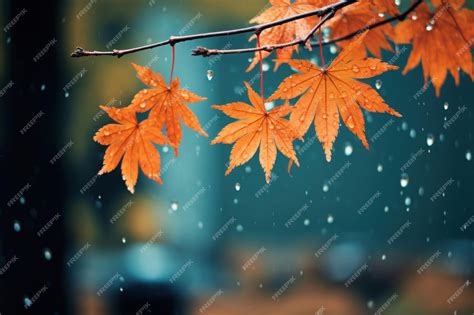 Premium Ai Image Drizzle Rainy Day In Autumn Background And Wallpaper Generative Ai