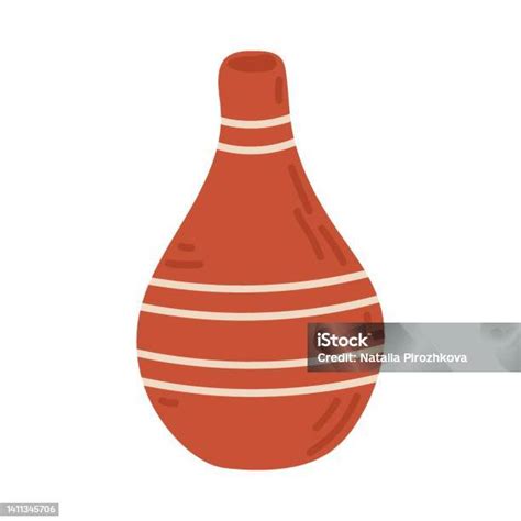 낙서 스타일로 칠해진 점토 꽃병 아늑한 가을 플랫 벡터 일러스트 레이 션 0명에 대한 스톡 벡터 아트 및 기타 이미지 0명 고대의 고풍스런 Istock