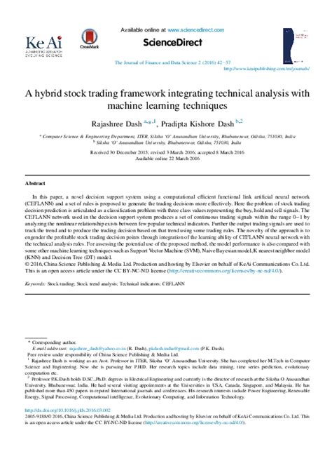 Pdf A Hybrid Stock Trading Framework Integrating Technical Analysis