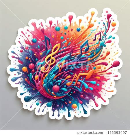 Abstract Digital Symphony In Vibrant Treble Stock Illustration
