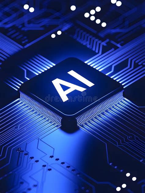 National Ai Day Glowing Ai Chip On A Detailed Circuit Board Symbolizing Artificial