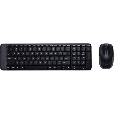 Kit Combo Wireless Keyboard Mouse Logitech Mk220 Usb Portuguese Black
