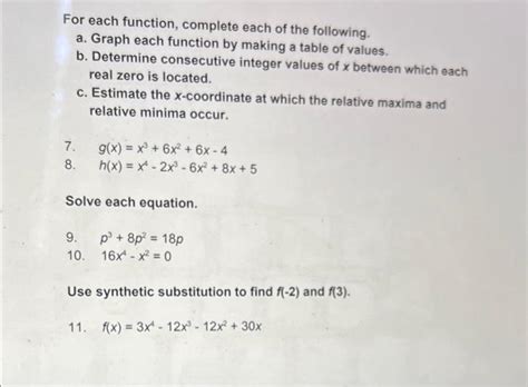 Solved For Each Function Complete Each Of The Following A Chegg